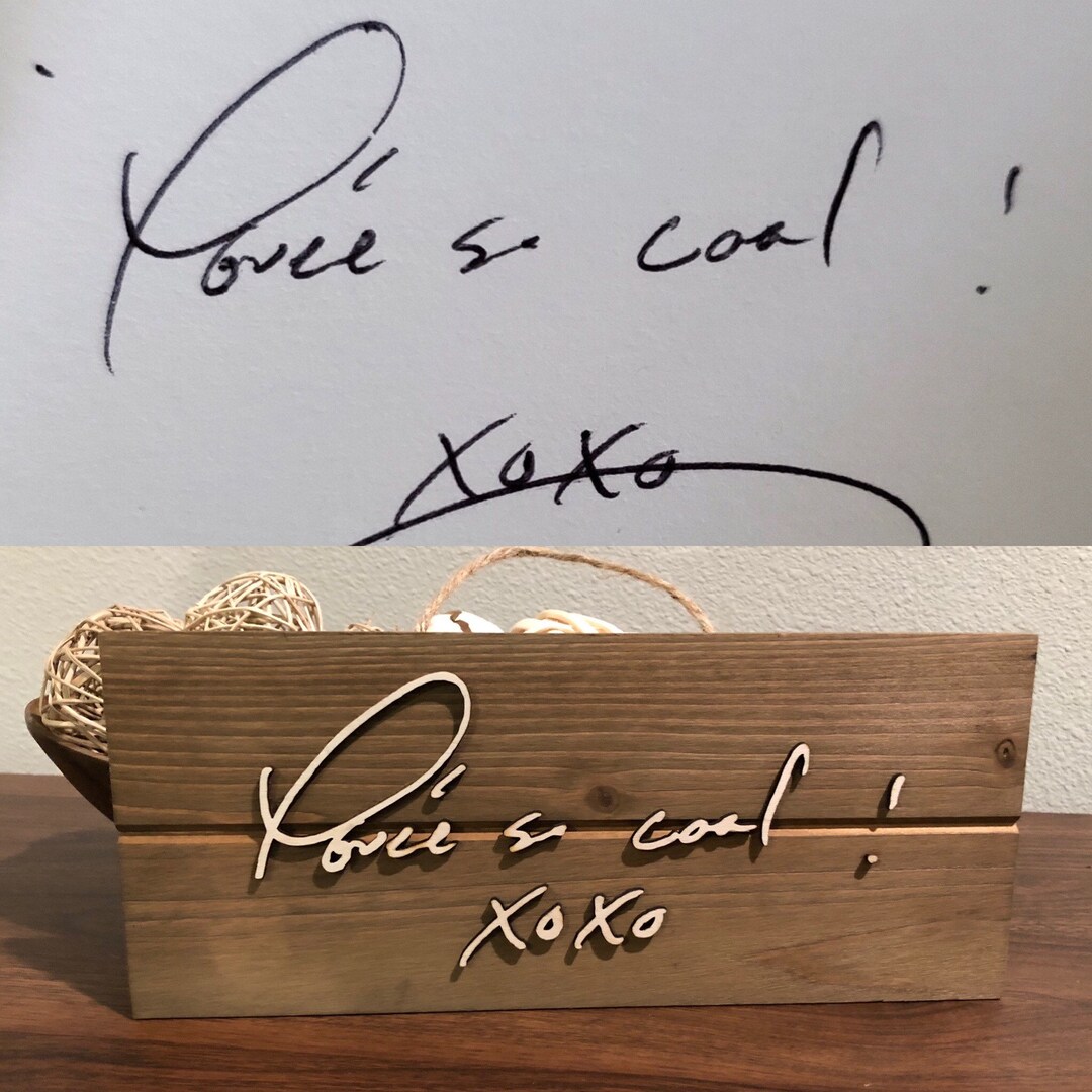Real Handwriting 3D Wood Sign, Handwriting, Wood Sign, Custom Wood Sign ...
