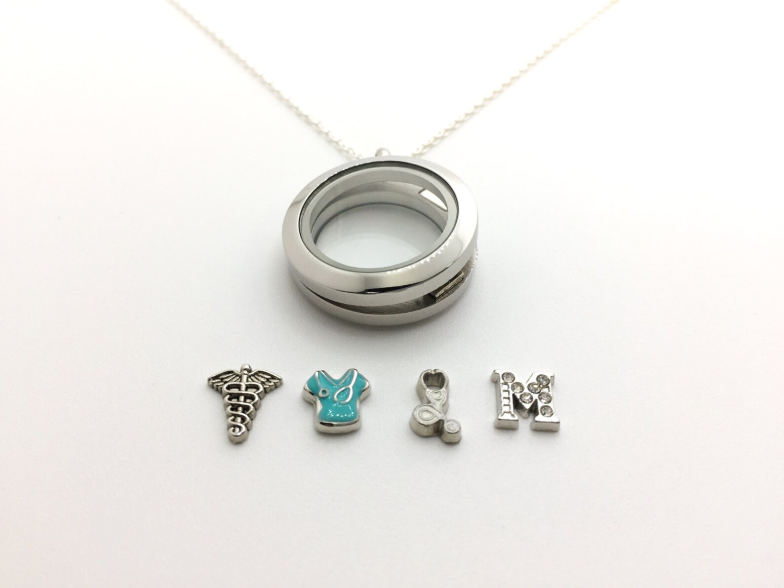 Floating Locket Doctor Necklace RN Necklace Gift for Nurse - Etsy