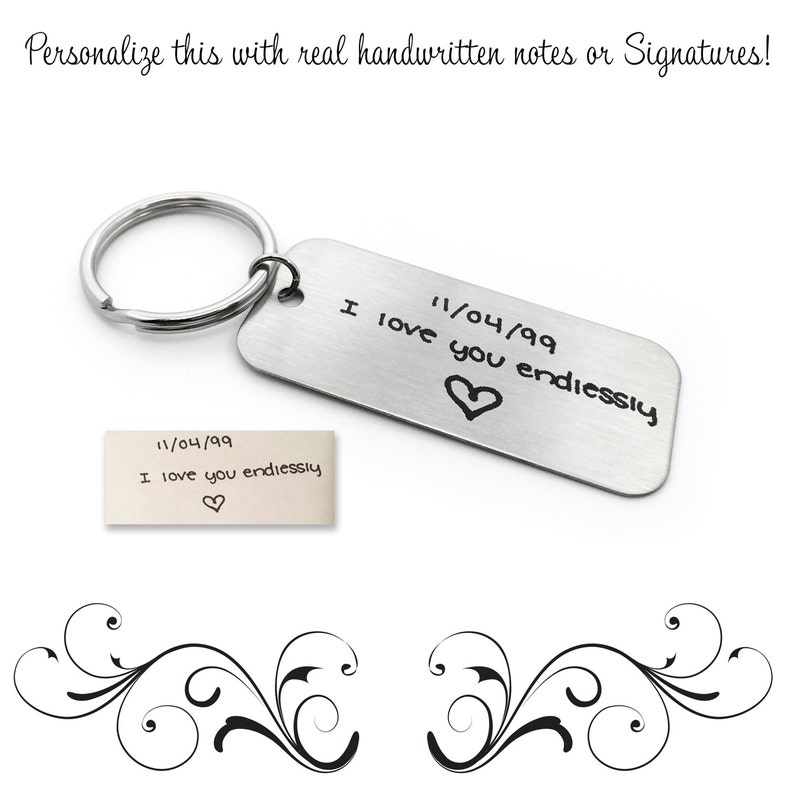 Handwriting Keychain, Signature Gifts, Memorial Gift, Handwriting Gifts ...