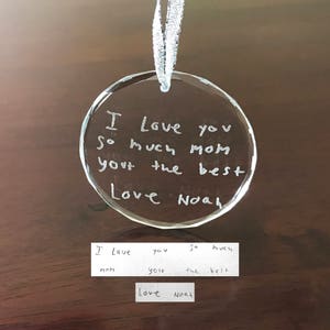 Drawing Christmas Ornament, Handwriting Glass Ornament, Handwriting and ...