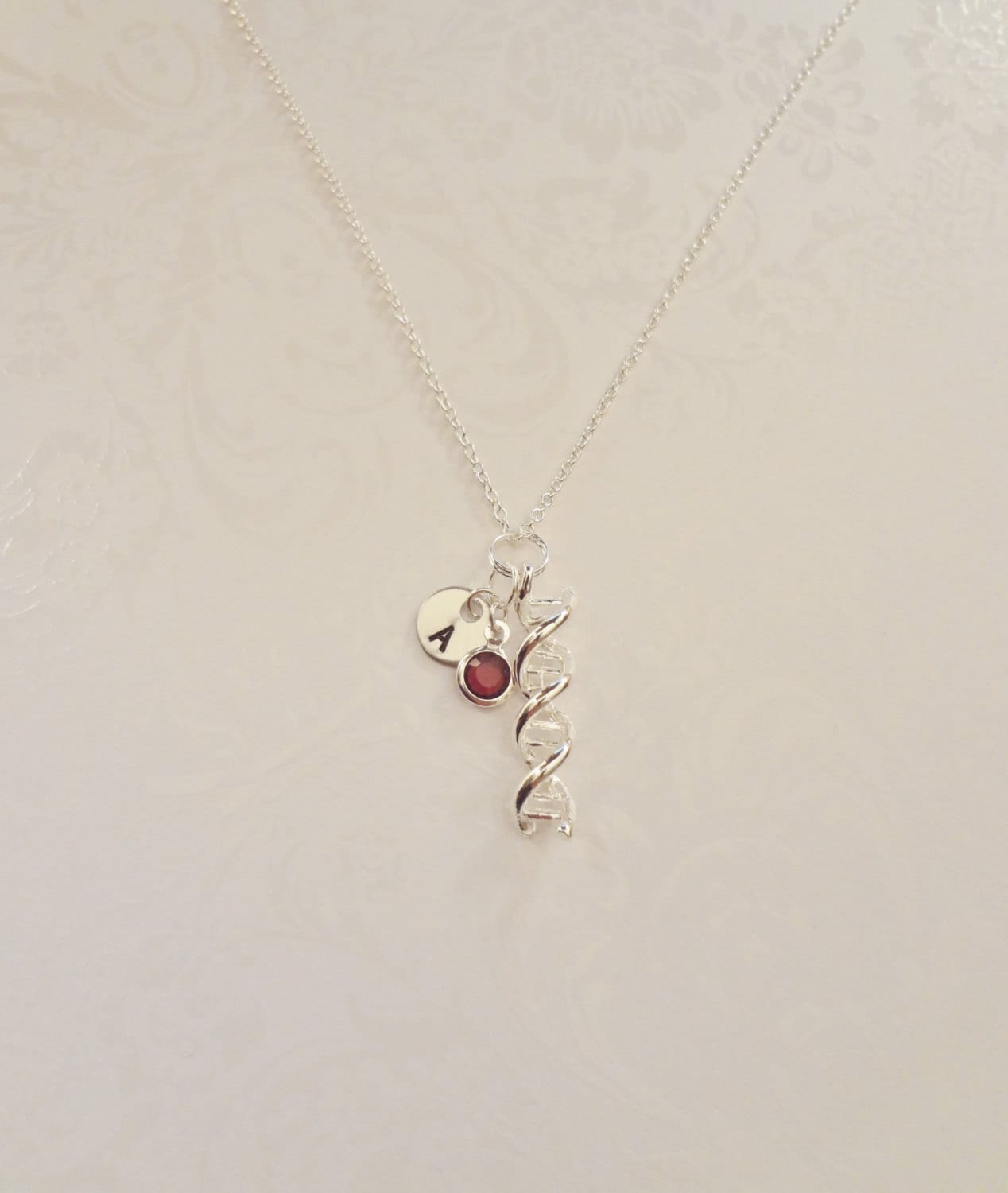 DNA Strand Necklace Double Helix Gift for Doctor Chemistry | Etsy