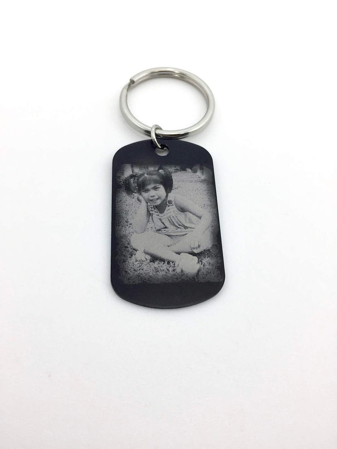 Photograph Engraved, Photo Keychain, Dog Tag Key Chain, Actual ...
