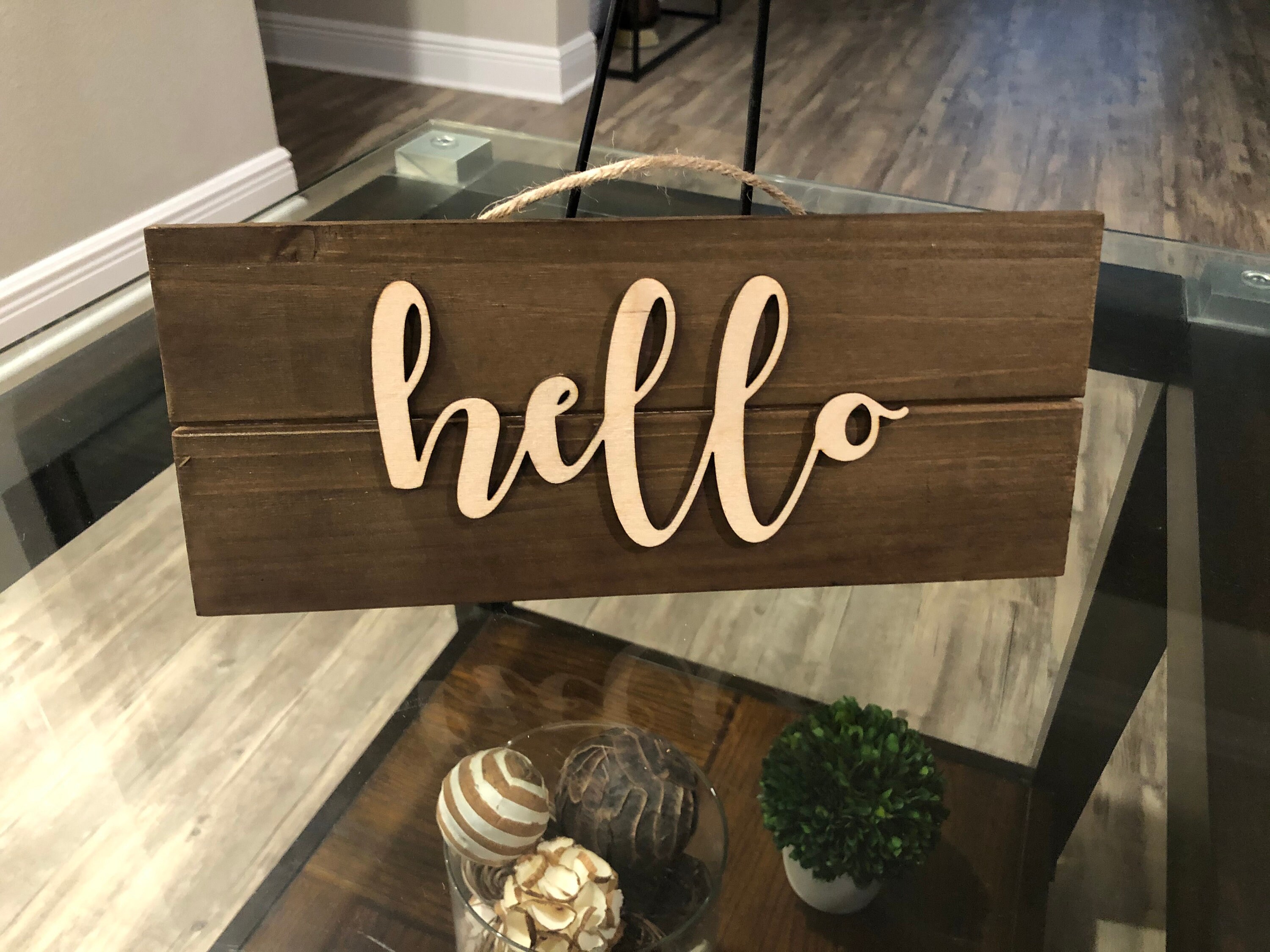 Hello Sign Hello Door Sign Wood Sign Wood Wall Sign Hello | Etsy