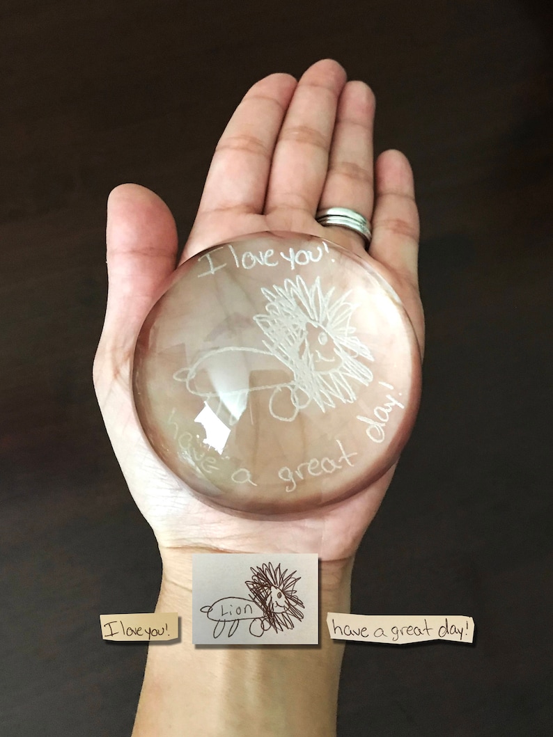 Glass Dome, Handwriting Gifts, Glass Paperweight, Office Gifts ...