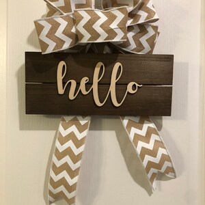 Hello Sign, Hello Door Sign, Wood Sign, Wood Wall Sign, Hello Wood Sign ...