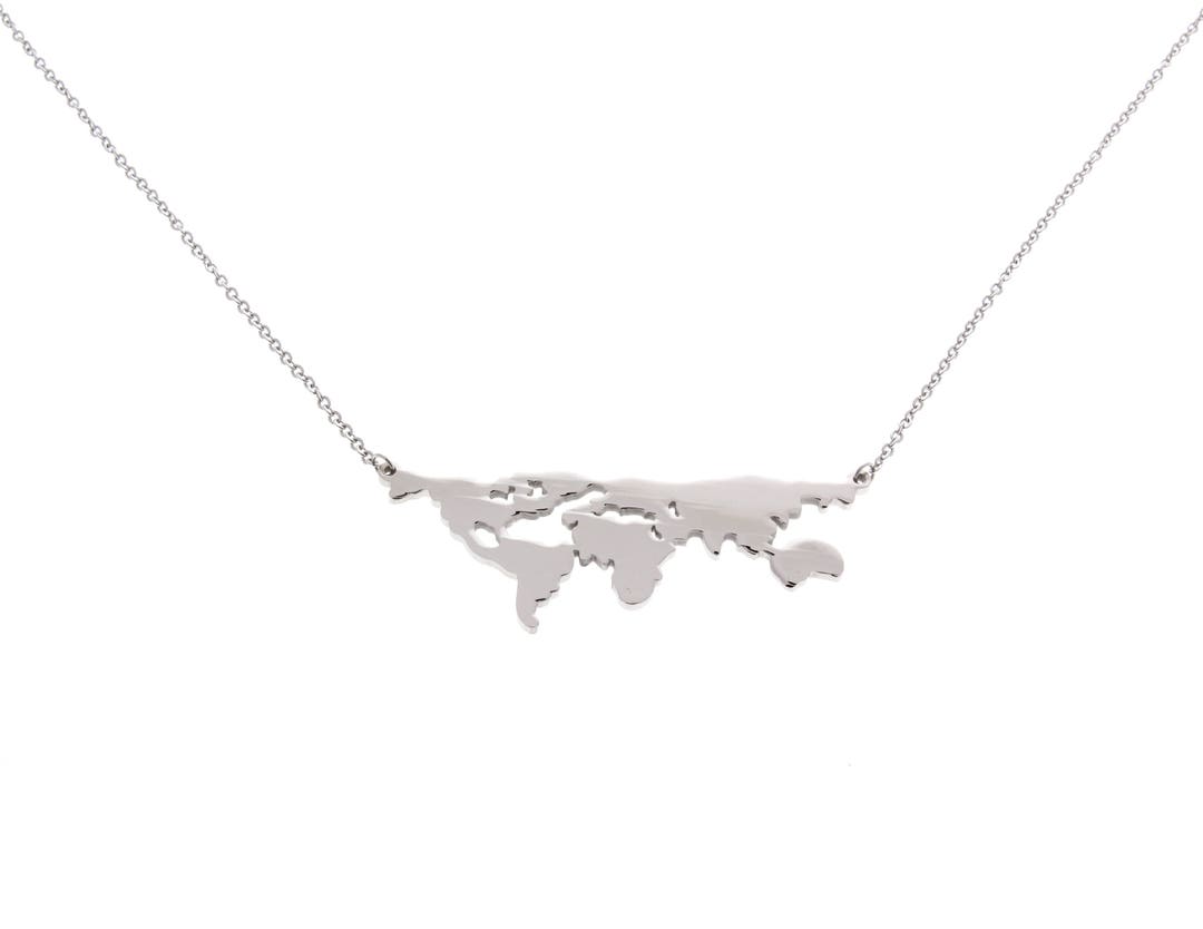 World Map Necklace Global Necklace Earth Necklace World - Etsy