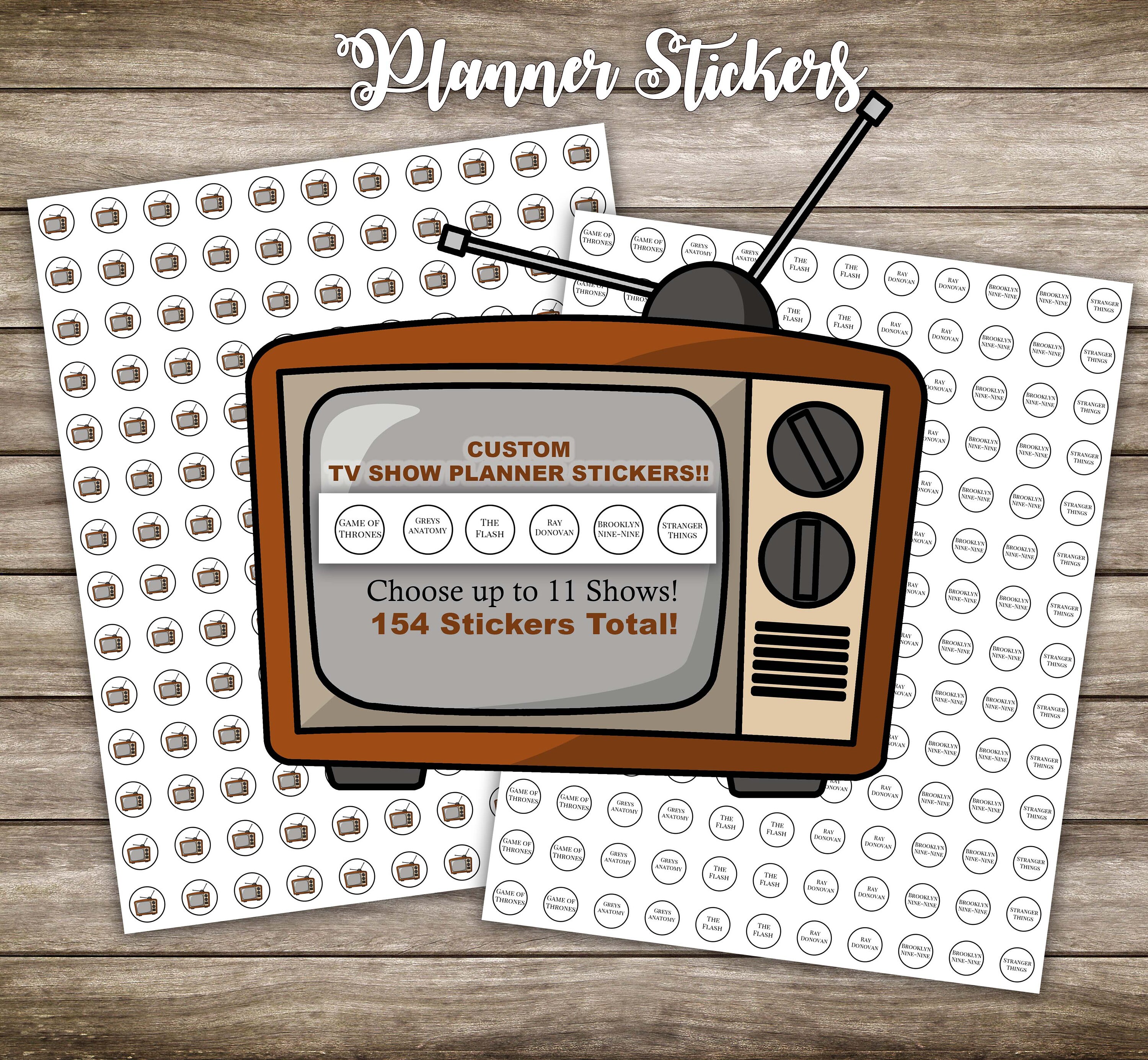 TV Planner Stickers Planner Stickers CUSTOM Planner - Etsy UK
