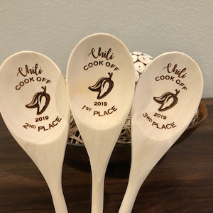 Chili Cook off Wooden Spoon, Chili Cook-off Awards, Chili Cookoff ...