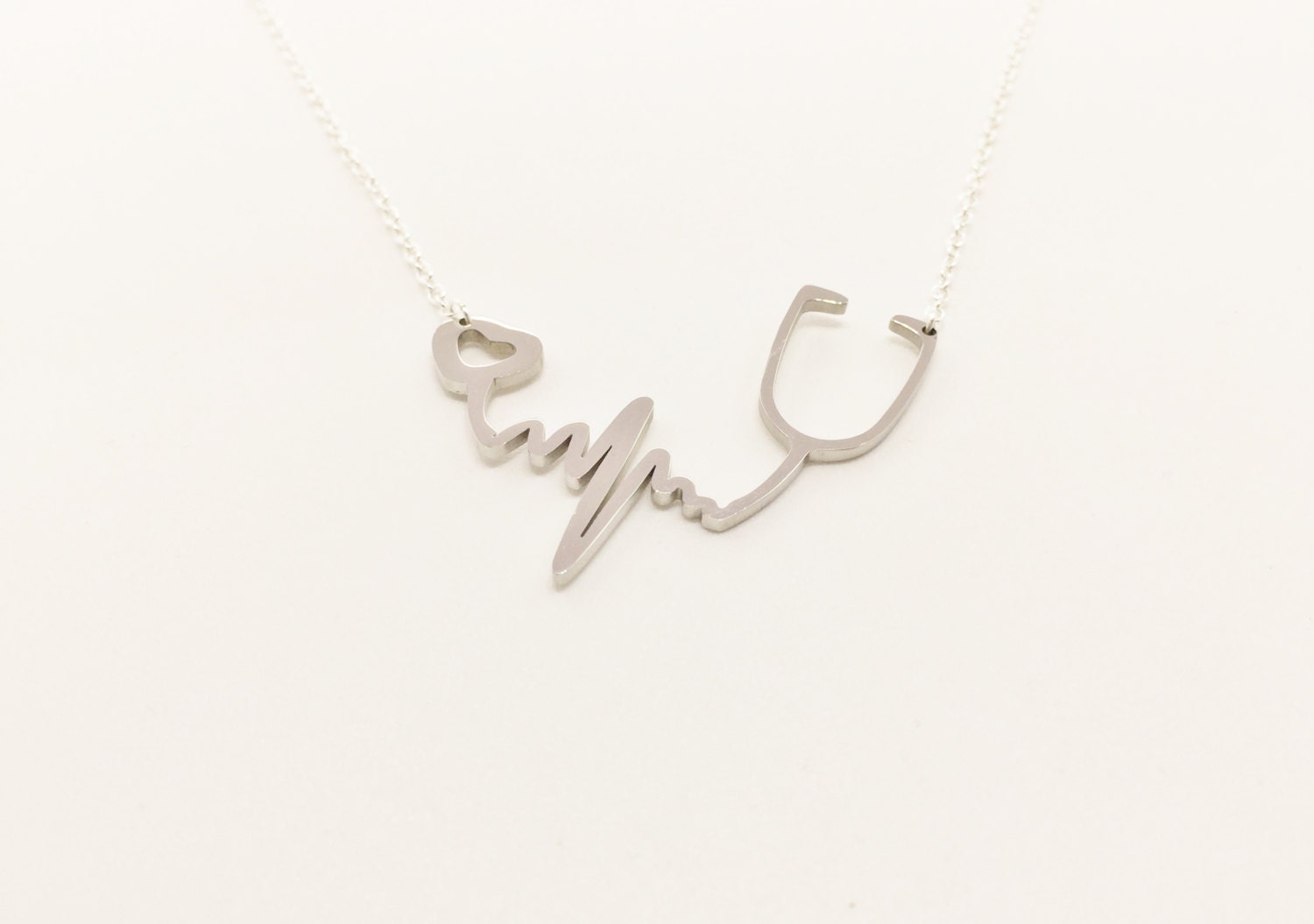 Stethoscope Necklace Electrocardiogram EKG Rhythm Heart Beat | Etsy