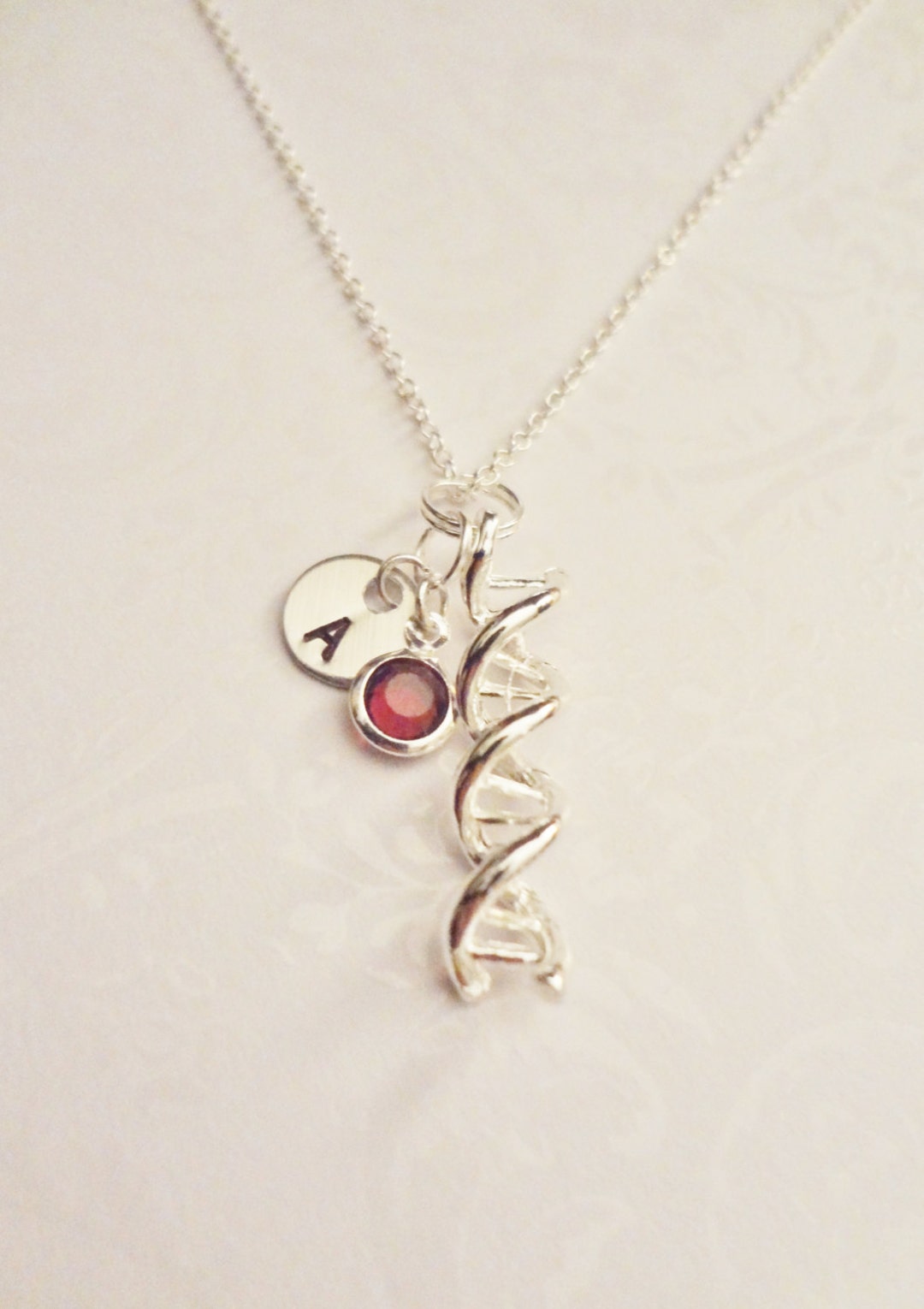 DNA Strand Necklace, Double Helix , Gift for Doctor, Chemistry Necklace ...