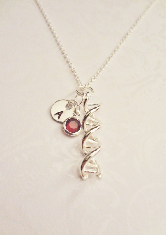 DNA Strand Necklace Double Helix Gift for Doctor Chemistry | Etsy