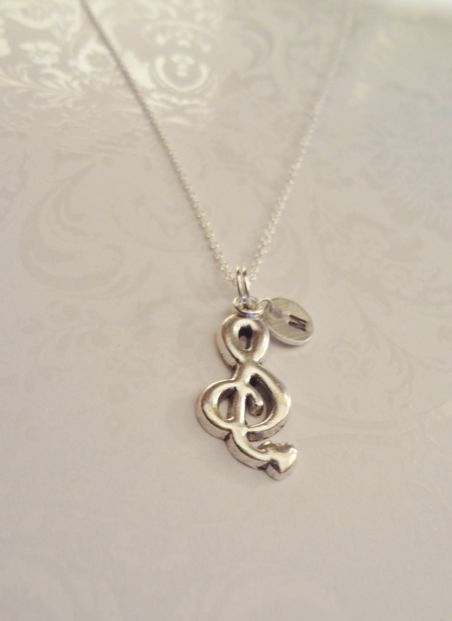 Treble Clef Necklace Simplistic Unique Awesome Music Neckace | Etsy