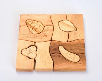 Wood Logic Game Different Shapes Natural Kids Toddler | Etsy