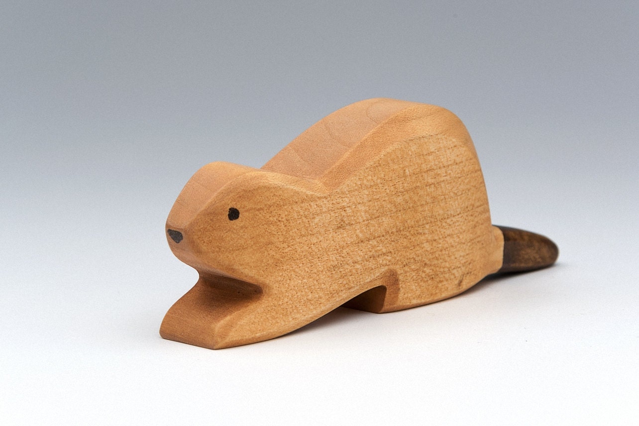 Figurine Beaver Wood Beaver Handmade Wood Woodland | Etsy