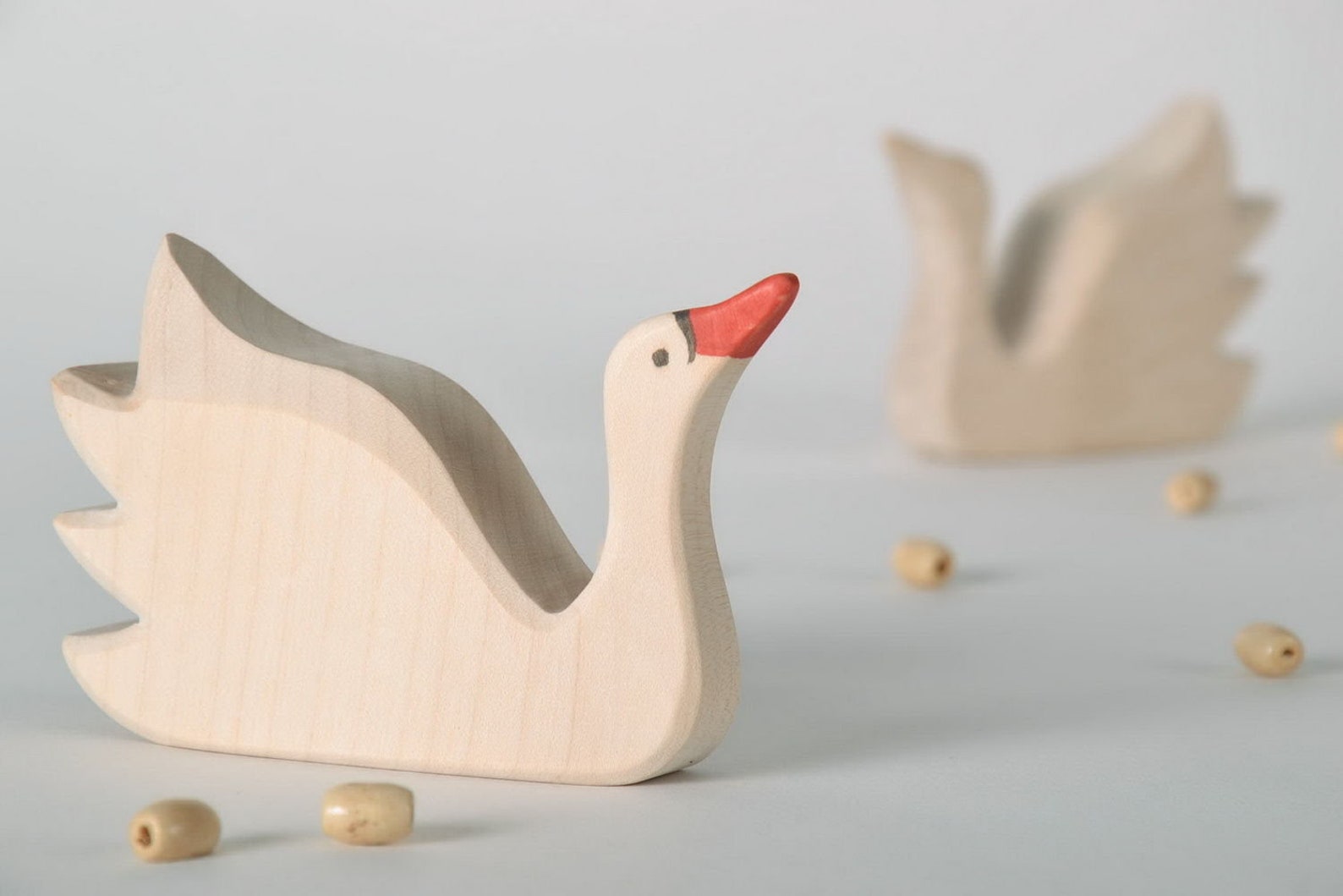 Swan Toy Wood Eco Toy Swan Figurine Wooden Swan Farm - Etsy