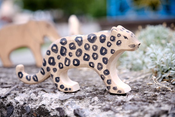 Snow Leopard Nature Table Wooden Figure Animal snow - Etsy