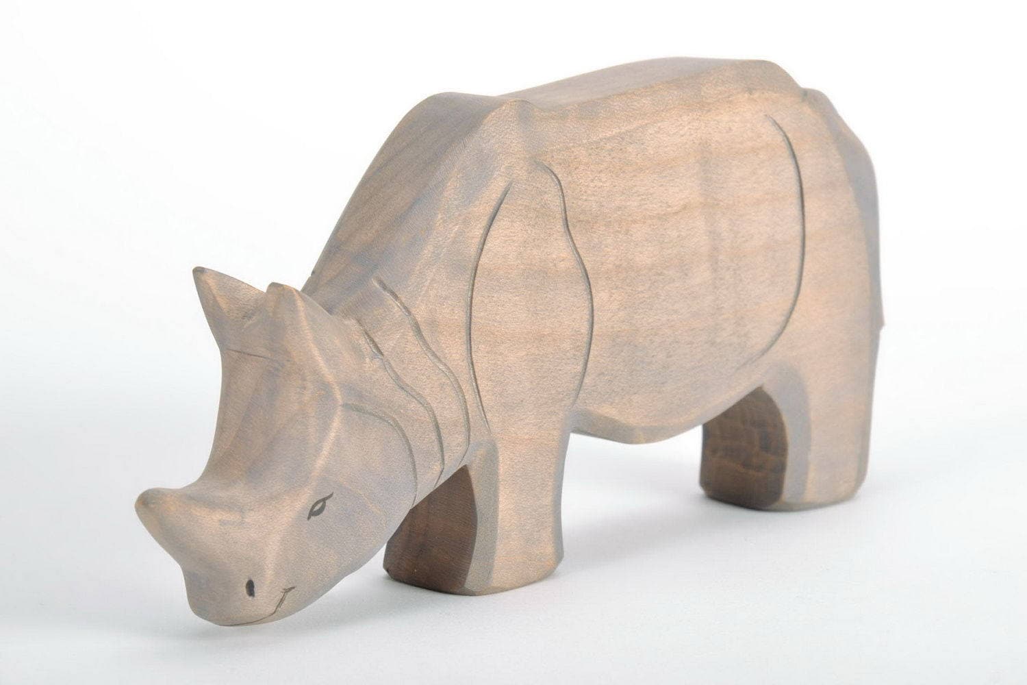 Rhino Toy Wood - Rhinoceros Wooden - Safari Animal Toy - African Animal ...