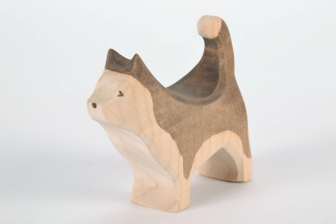 Wooden Husky - Eco Products - Wooden Animal Figures - Miniature Wood ...
