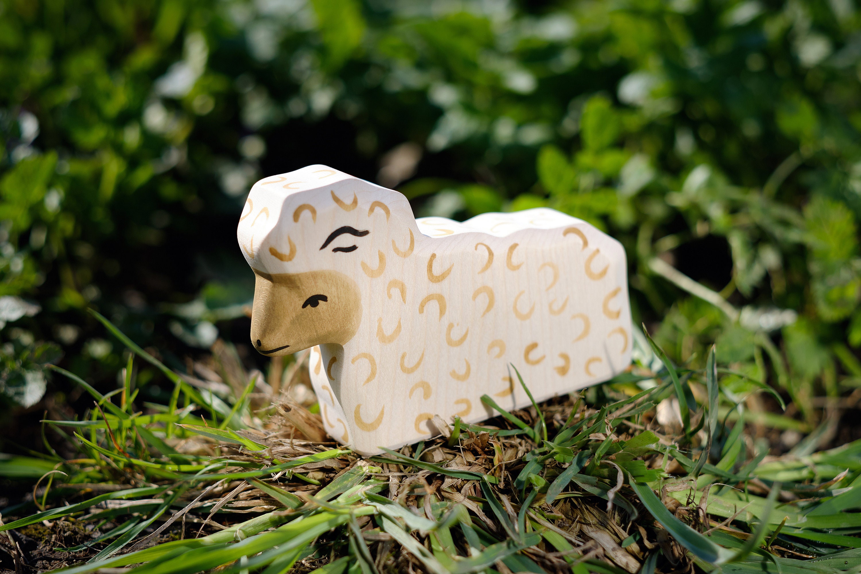 Sheep Figurine Wooden Sheep Wooden Lamb Learning Toy - Etsy