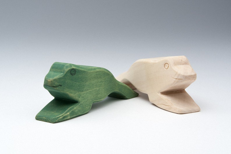 Frog Toy Figurine Frog Frog Wooden Toy Cute Handmade | Etsy