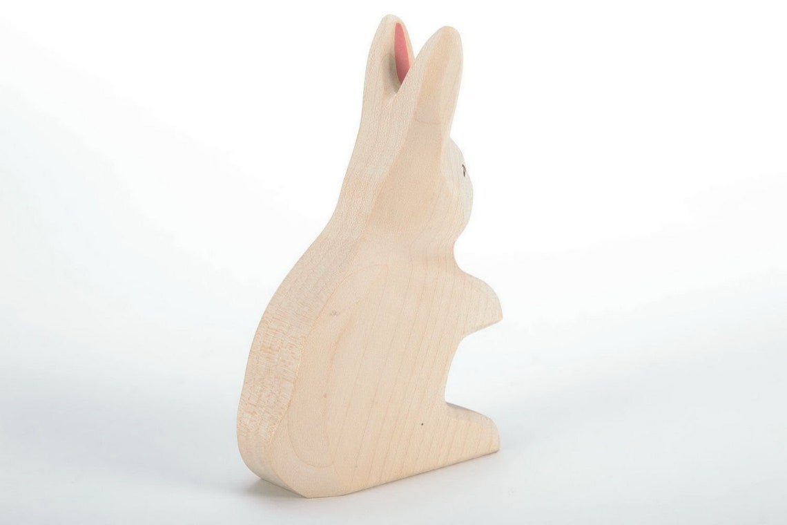 Rabbit Figurine Wood Bunny Toys Wooden Toys Toddler Toys | Etsy