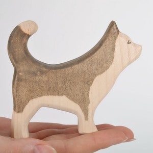 Wooden Husky - Eco Products - Wooden Animal Figures - Miniature Wood ...