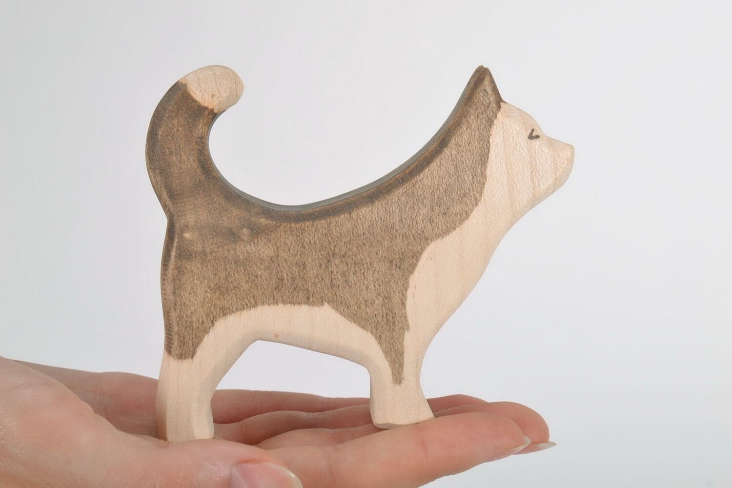 Wooden Husky - Eco Products - Wooden Animal Figures - Miniature Wood ...