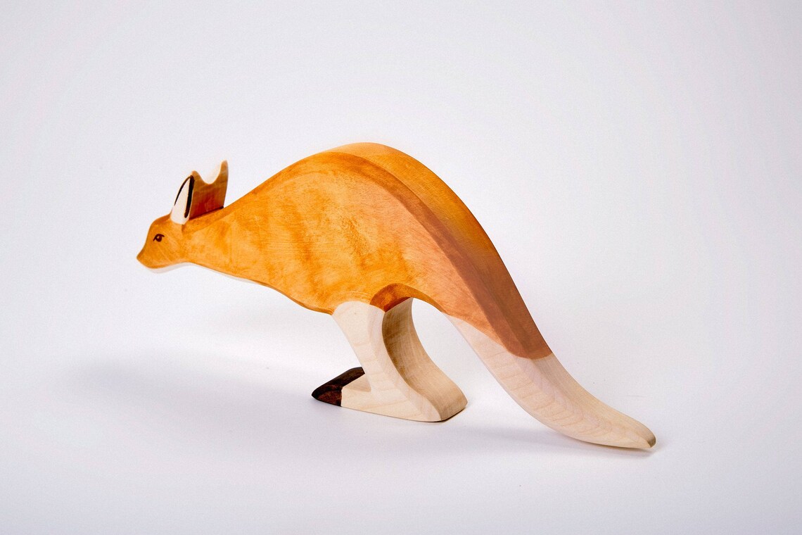 Kangaroo Figurine - Kangaroo Toy - Kangaroo - Wood Animal Toy ...