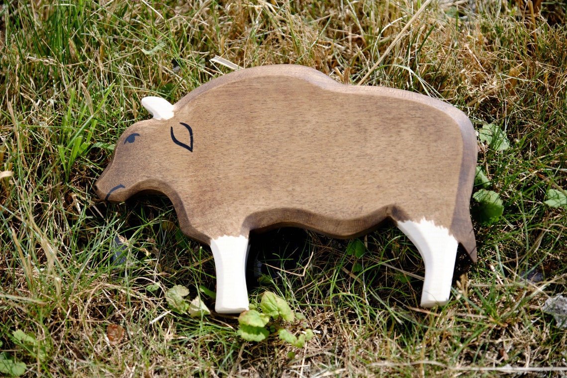 Gaur Indian bison Indian Animals Bull Toy Wood Carving | Etsy