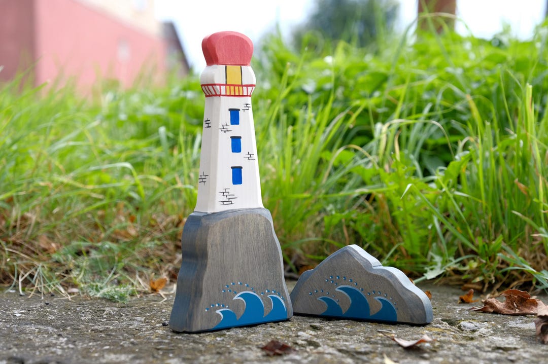 Wooden Lighthouse Toy - Handmade Wood Toy - Storytelling Role Play Toy ...