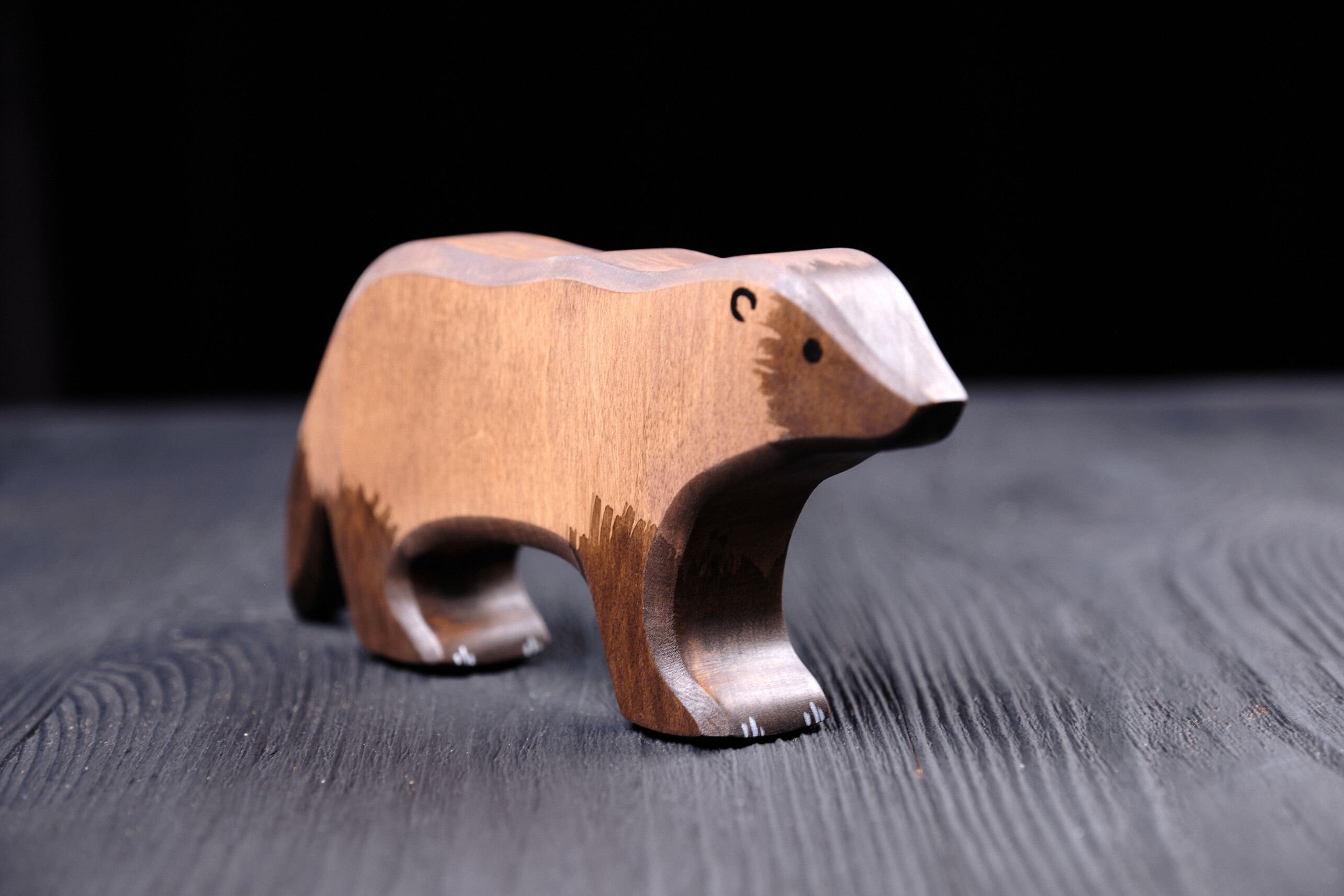 Wooden Toy Wolverine Carved Wooden Wolverine Wooden - Etsy UK