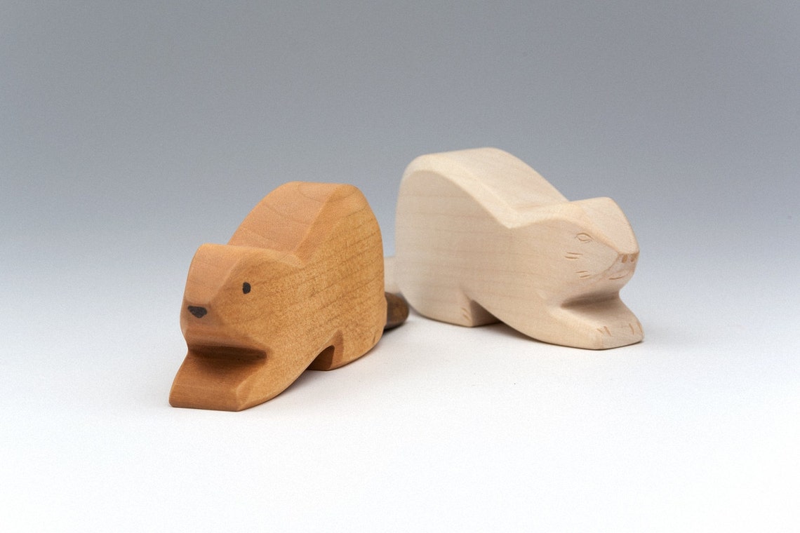 Figurine Beaver Wood Beaver Handmade Wood Woodland | Etsy