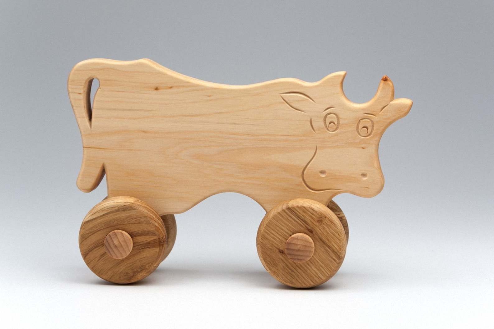 Cow Figure Rolling Toy Toy on Wheels Cow Toy Waldorf - Etsy