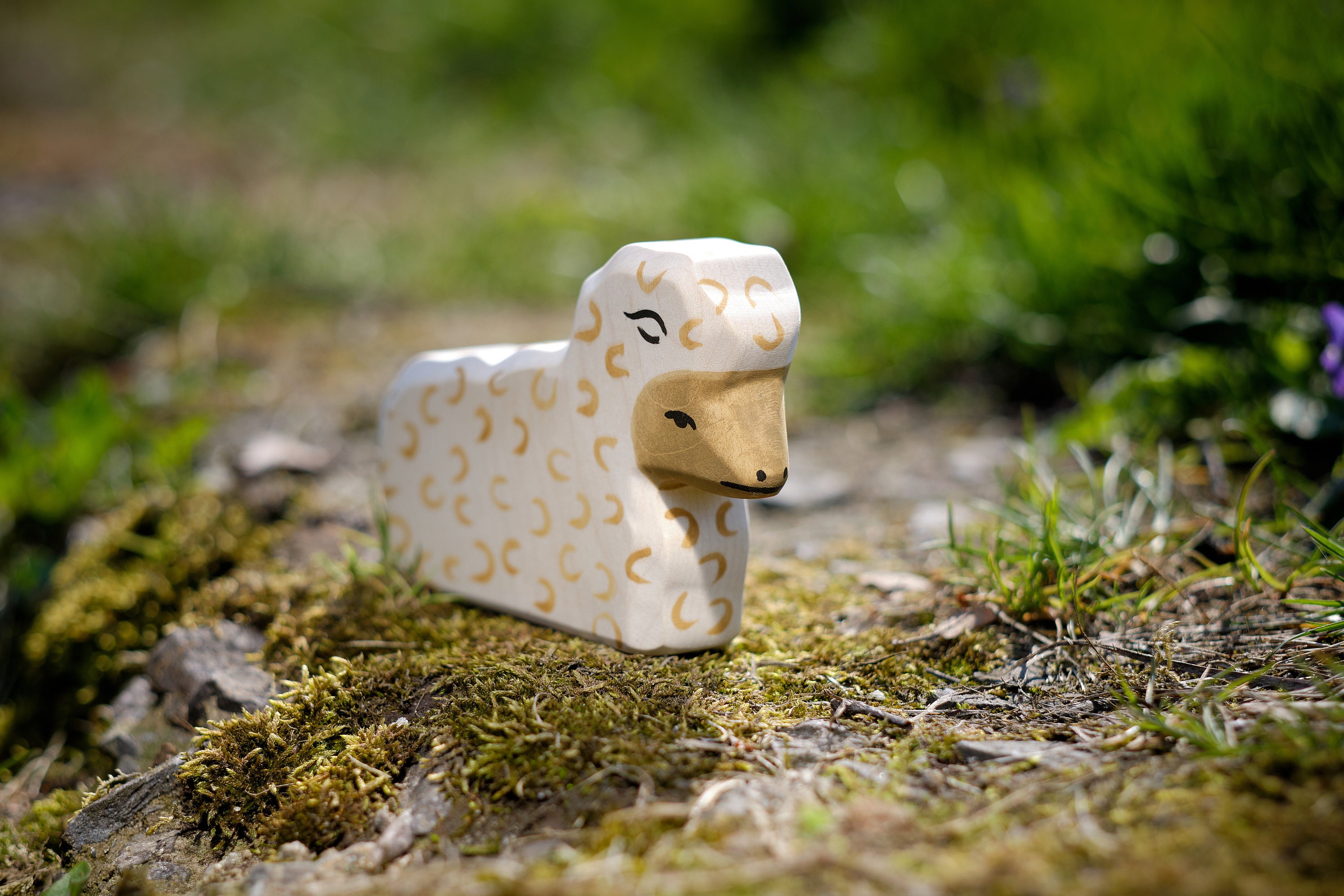 Sheep Figurine Wooden Sheep Wooden Lamb Learning Toy | Etsy