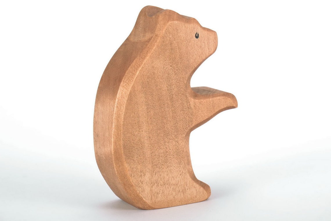 Carved Wood Bear Wooden Bear Bear Figurine Natural Toys - Etsy