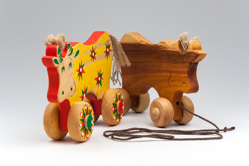 Cow Toy Push Toy Cow Figurine Animal Zoo Kids Toy - Etsy