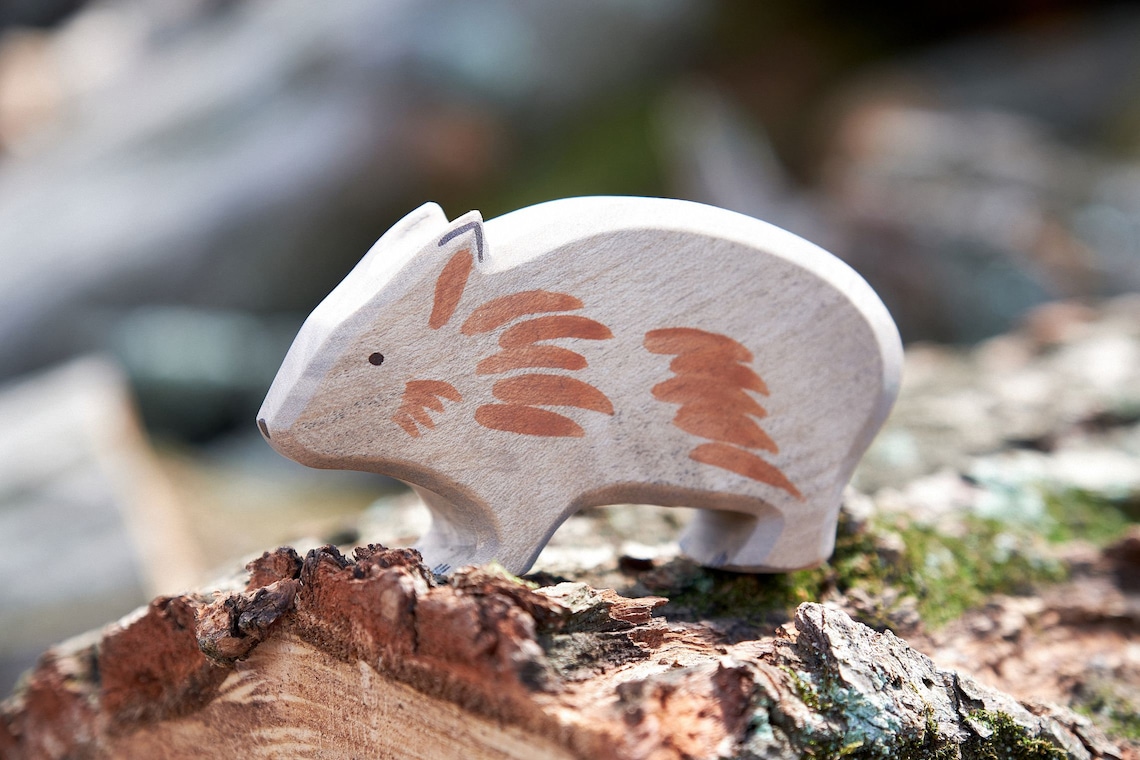 Wombat Toy Wood Wombat Toy Wooden Wombat Figurine Wild - Etsy