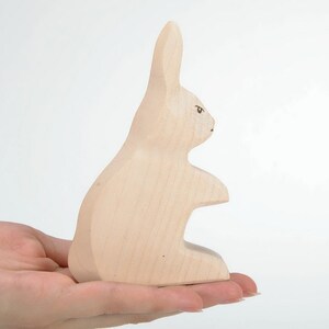 Rabbit Figurine - Wood Bunny Toys - Wooden Toys - Toddler Toys - Wooden ...
