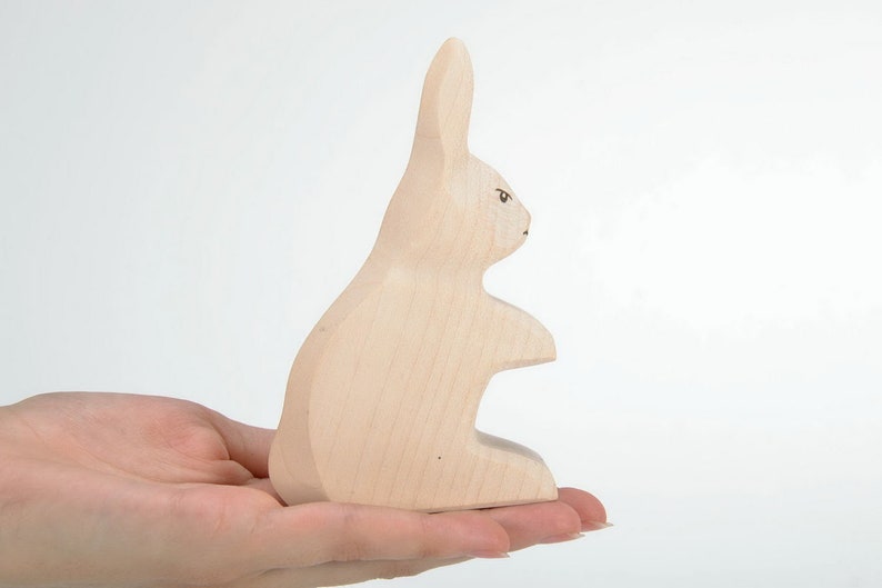 Rabbit Figurine Wood Bunny Toys Wooden Toys Toddler Toys | Etsy