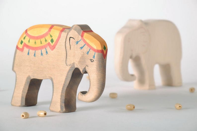 Wood Elephant Toy Elephant Wooden Ecotoy Elephant Kids | Etsy