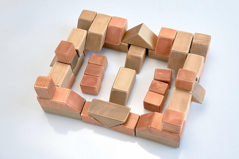 Wood Logic Game Different Shapes Natural Kids Toddler | Etsy