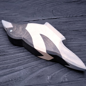 Handcrafted Wooden Magpie Bird Figurine - Wood Bird Figurine - Bird ...