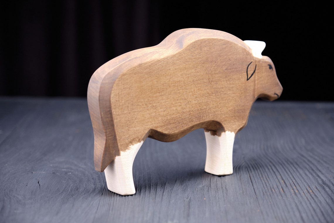 Gaur Indian bison Indian Animals Bull Toy Wood Carving | Etsy