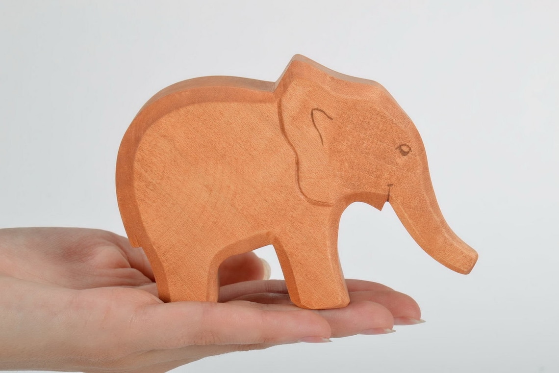 Elephant Elephant Toy Wooden Statue Educational Toys - Etsy