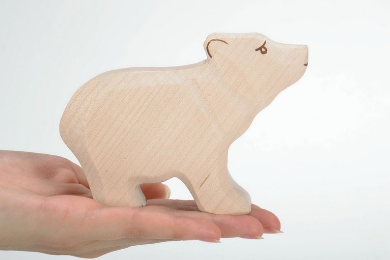 Wooden Bear Wooden Bear Toy Bear Figurine Baby Toys - Etsy