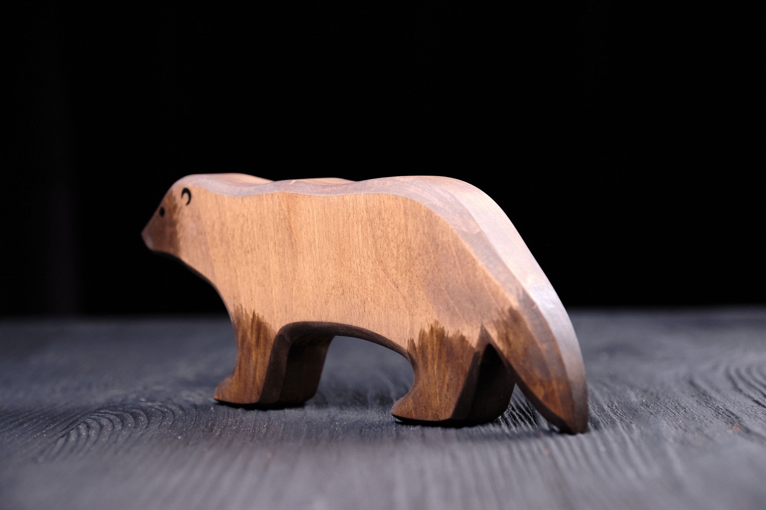 Wooden Toy Wolverine Carved Wooden Wolverine Wooden - Etsy UK