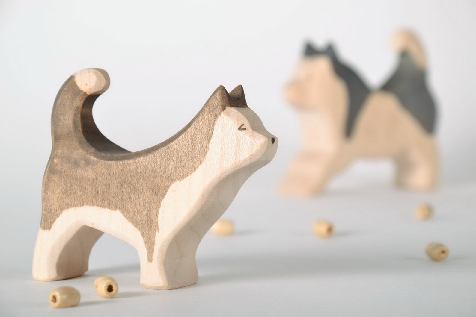 Wooden Husky - Eco Products - Wooden Animal Figures - Miniature Wood ...