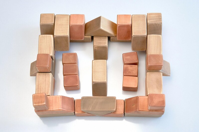 Wood Logic Game Different Shapes Natural Kids Toddler | Etsy