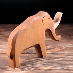 Toy Mammoth - Wooden Mammoth Toy - Wooden Mammoth - Wood Animals - Kids ...