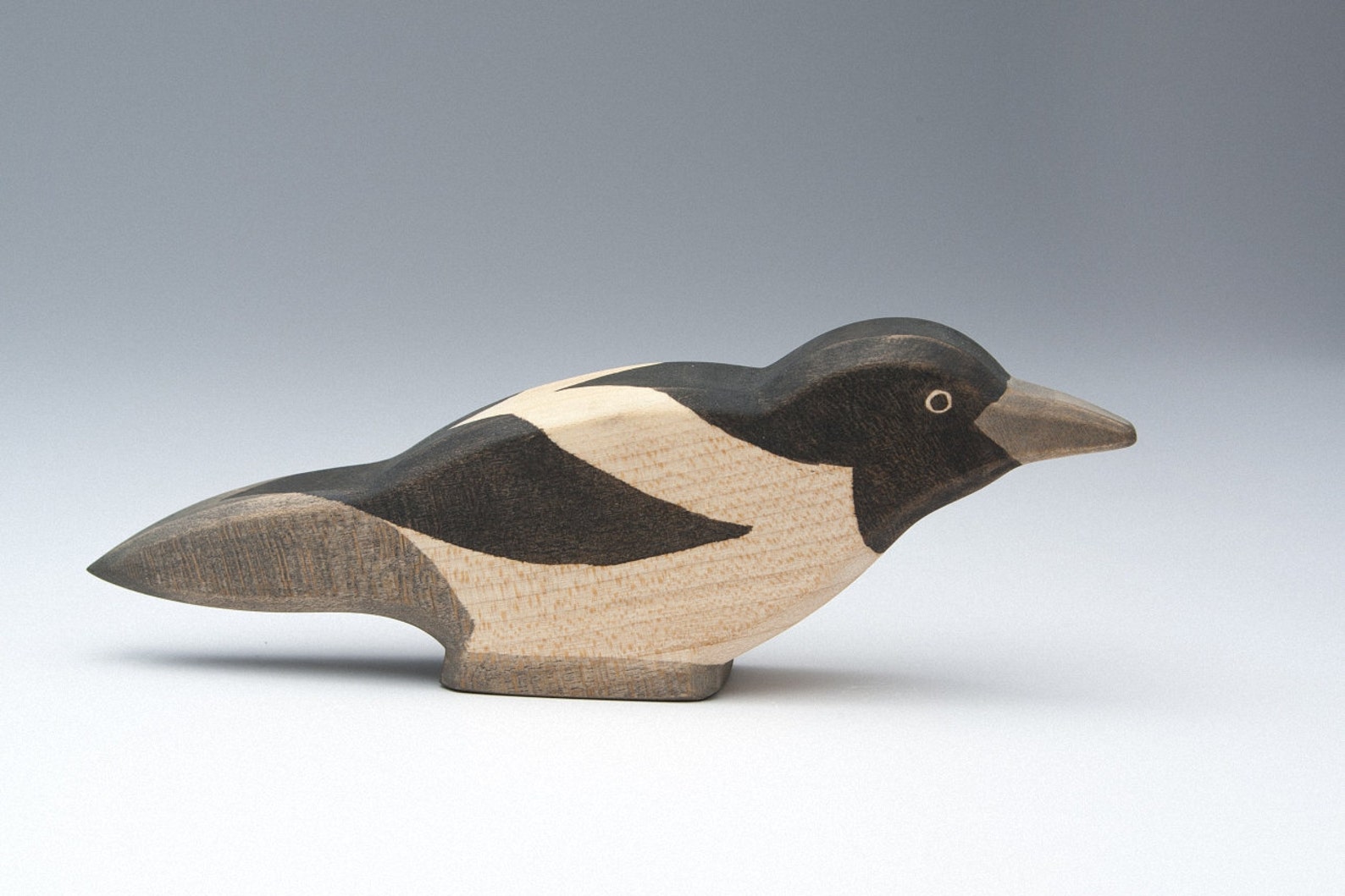 Wooden Figurine Magpie Wooden Bird Wood Bird Figurine | Etsy